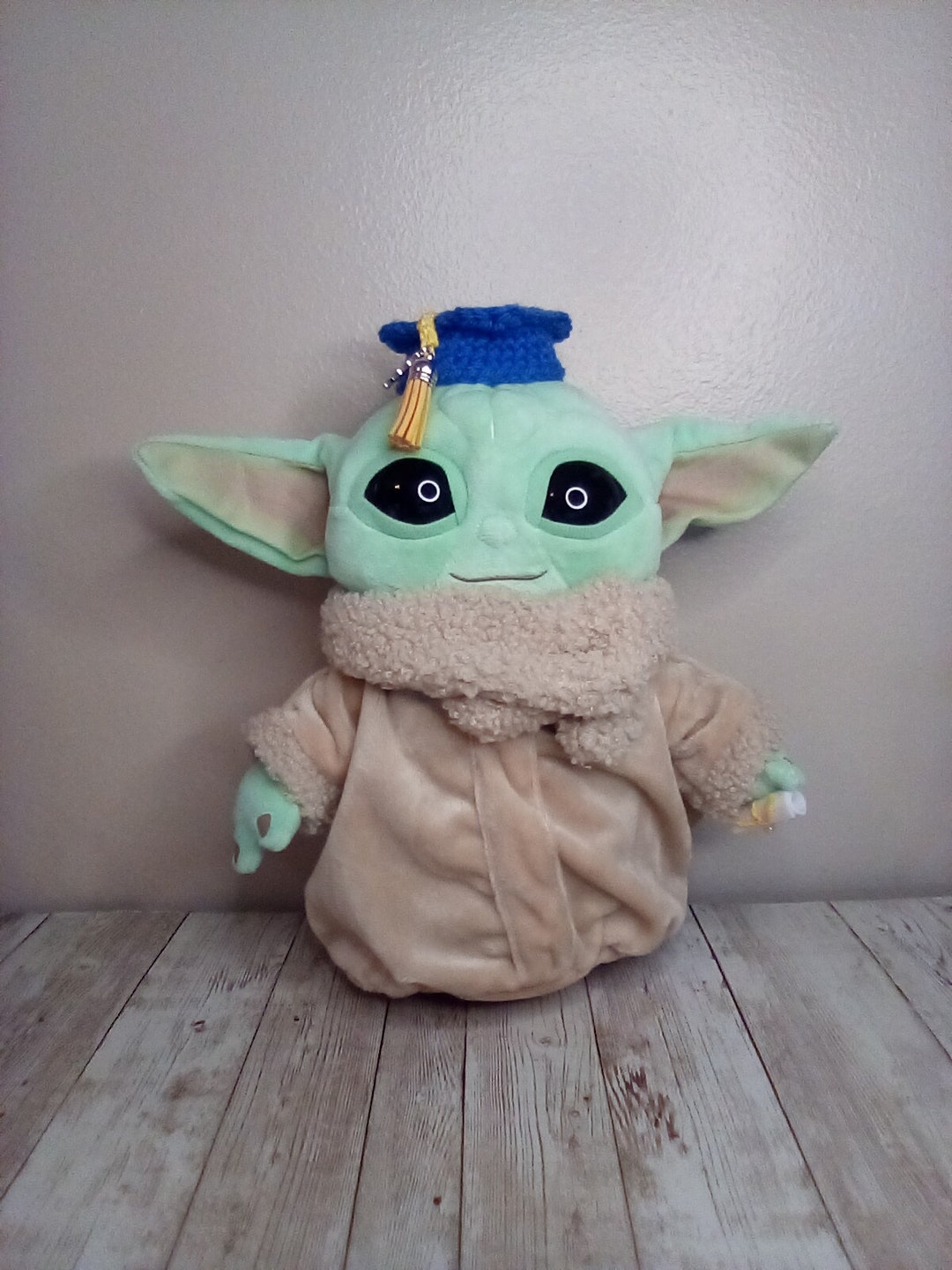 LAST ONE 2024 Grogu Graduate in Royal Blue Crochet Cap With Diploma NEW ...