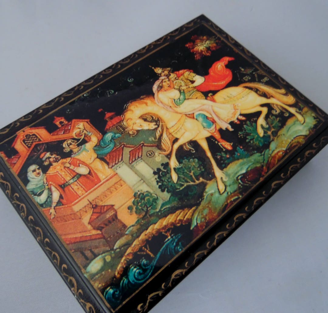 Vintage Casket Papier Mache Lacquer Based on Russian Fairy Tales - Etsy