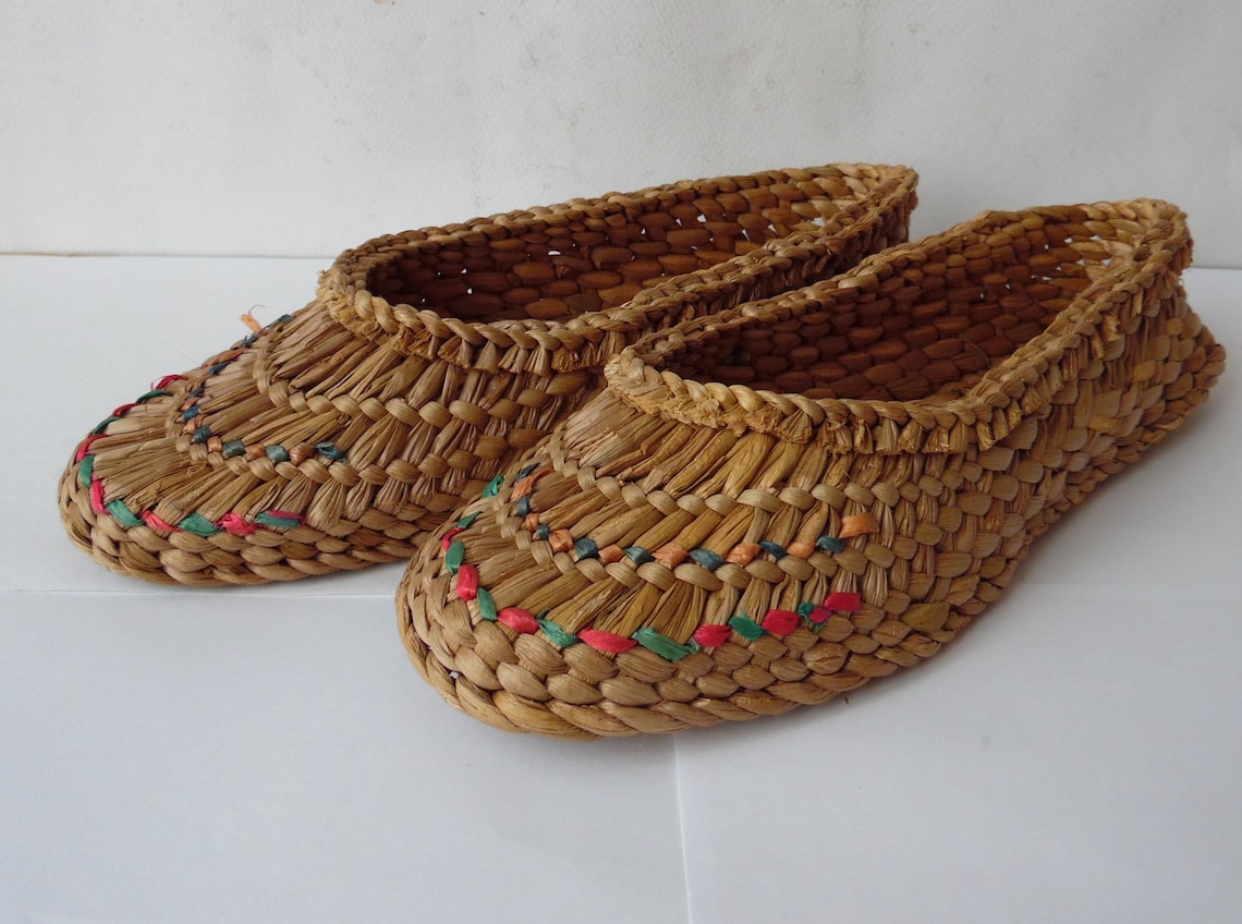 Vintage Russian Braided Bast Shoes Lapti - Etsy