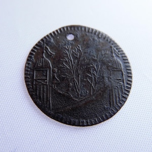 Antique Bronze Interesting Medallion Token - Etsy