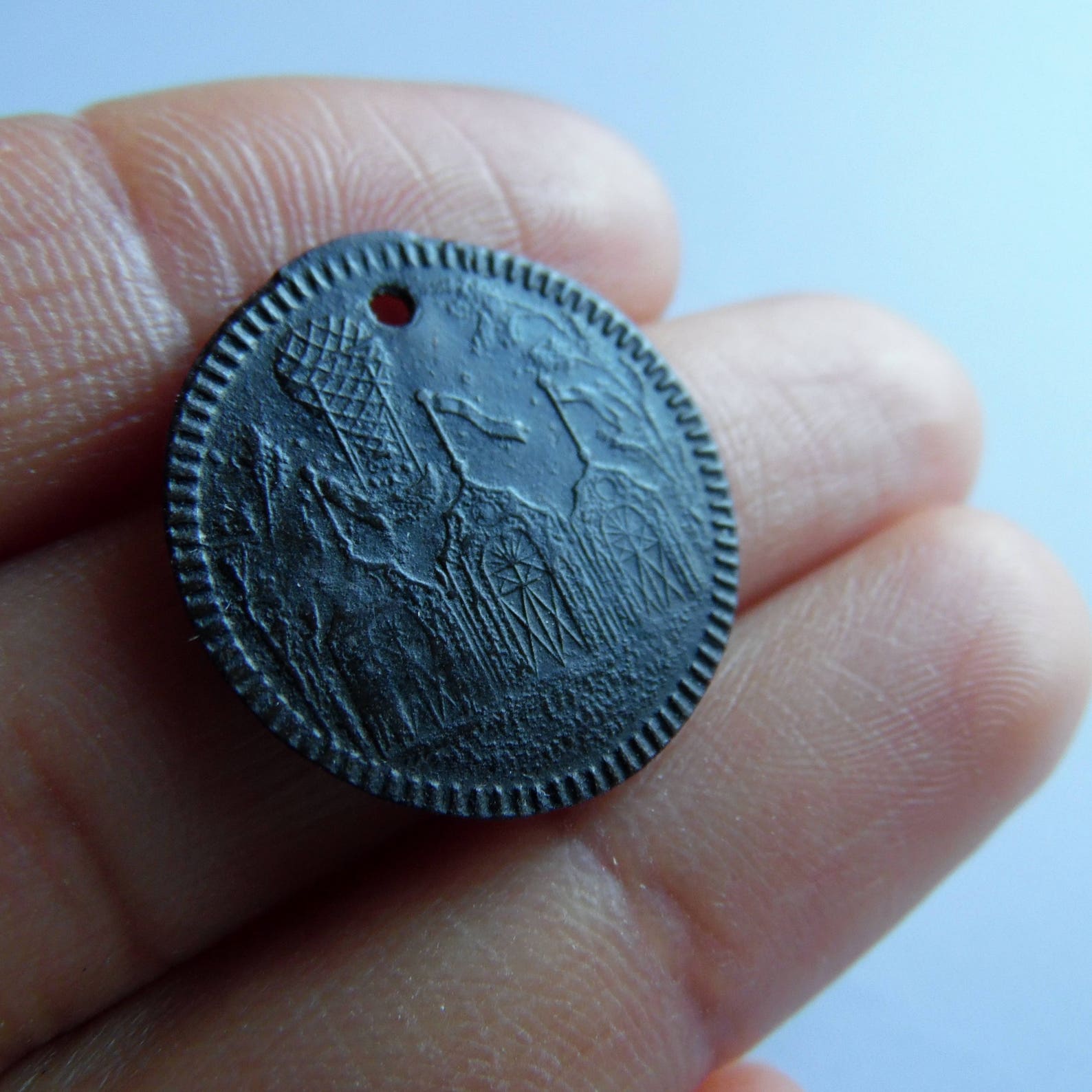 Antique Bronze Interesting Medallion Token - Etsy