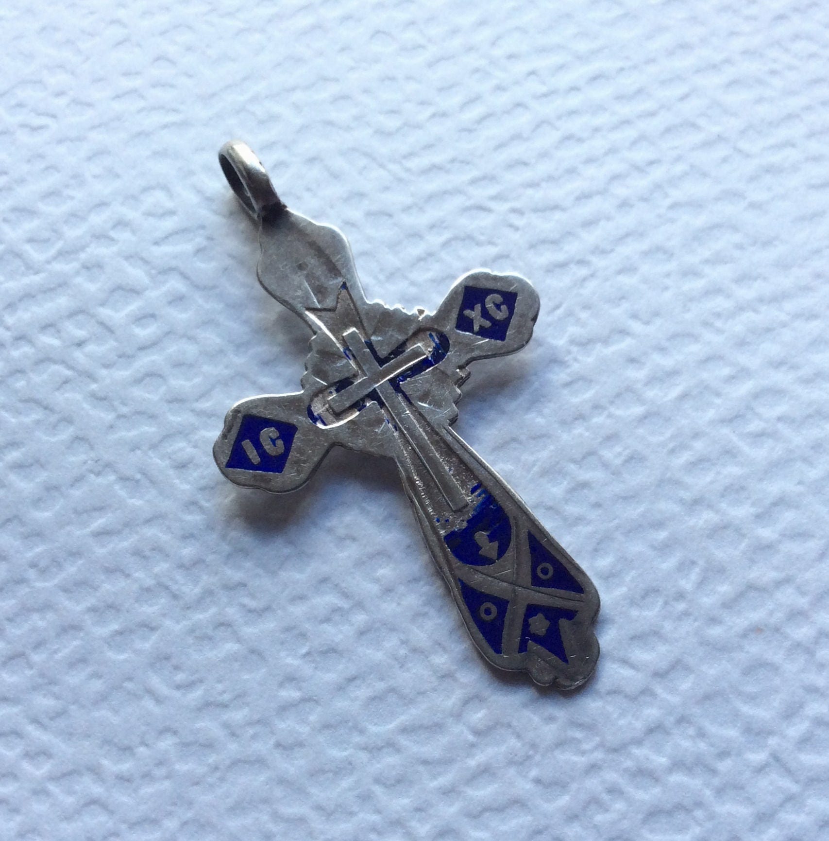 Antique Russian Crusifix Silver 84 Enamel Cross - Etsy