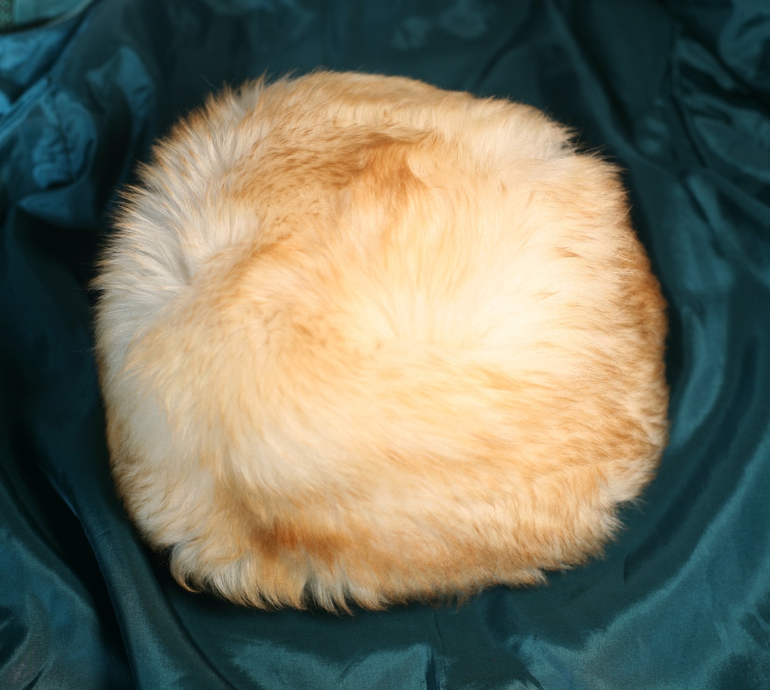 Beautiful Vintage Handcrafted Wolf Tipped Sheepskin Hat, Cream and ...