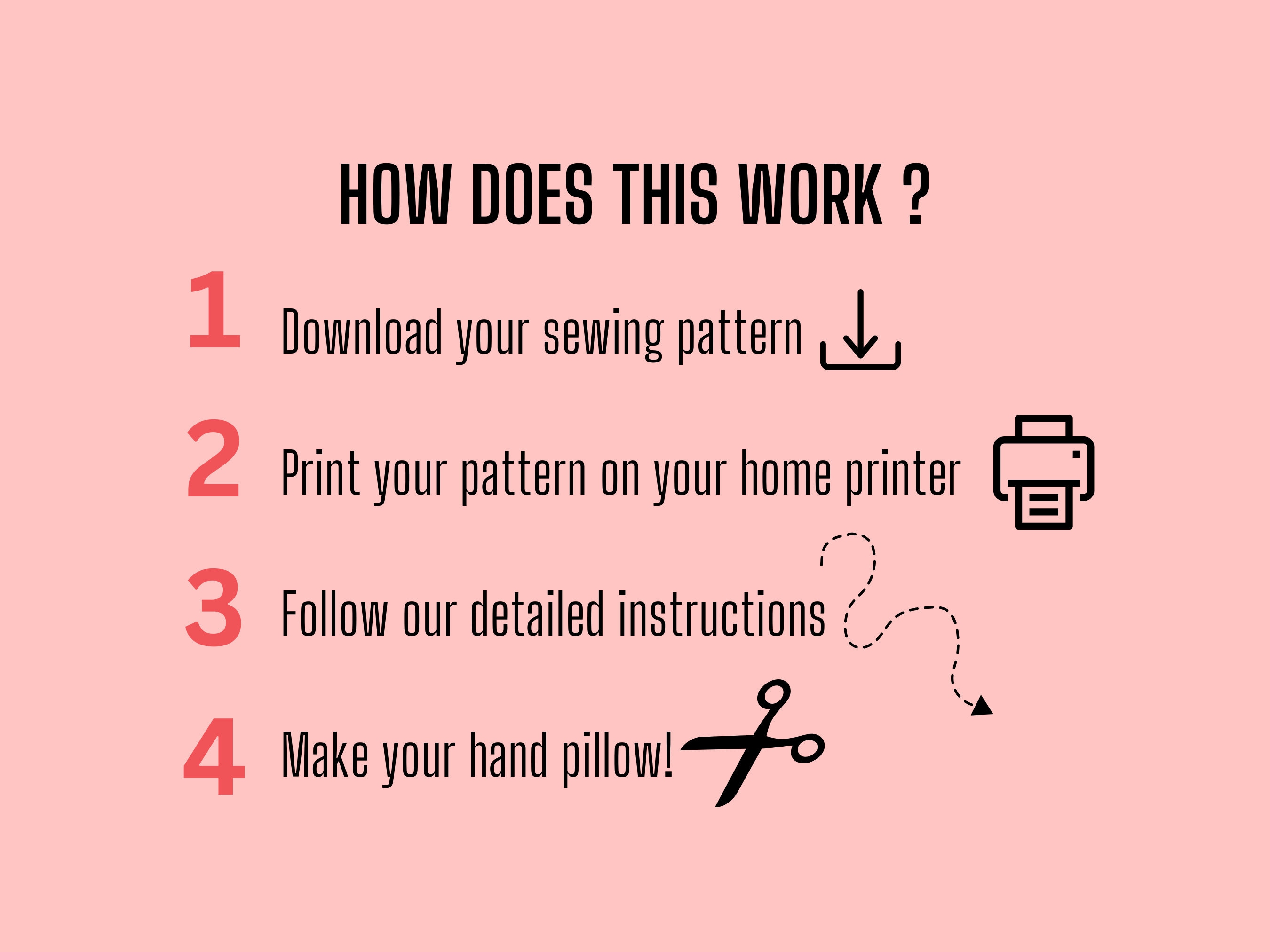 Hand Pillow Sewing Pattern PDF - Throw Pillow PDF Pattern - Digital ...