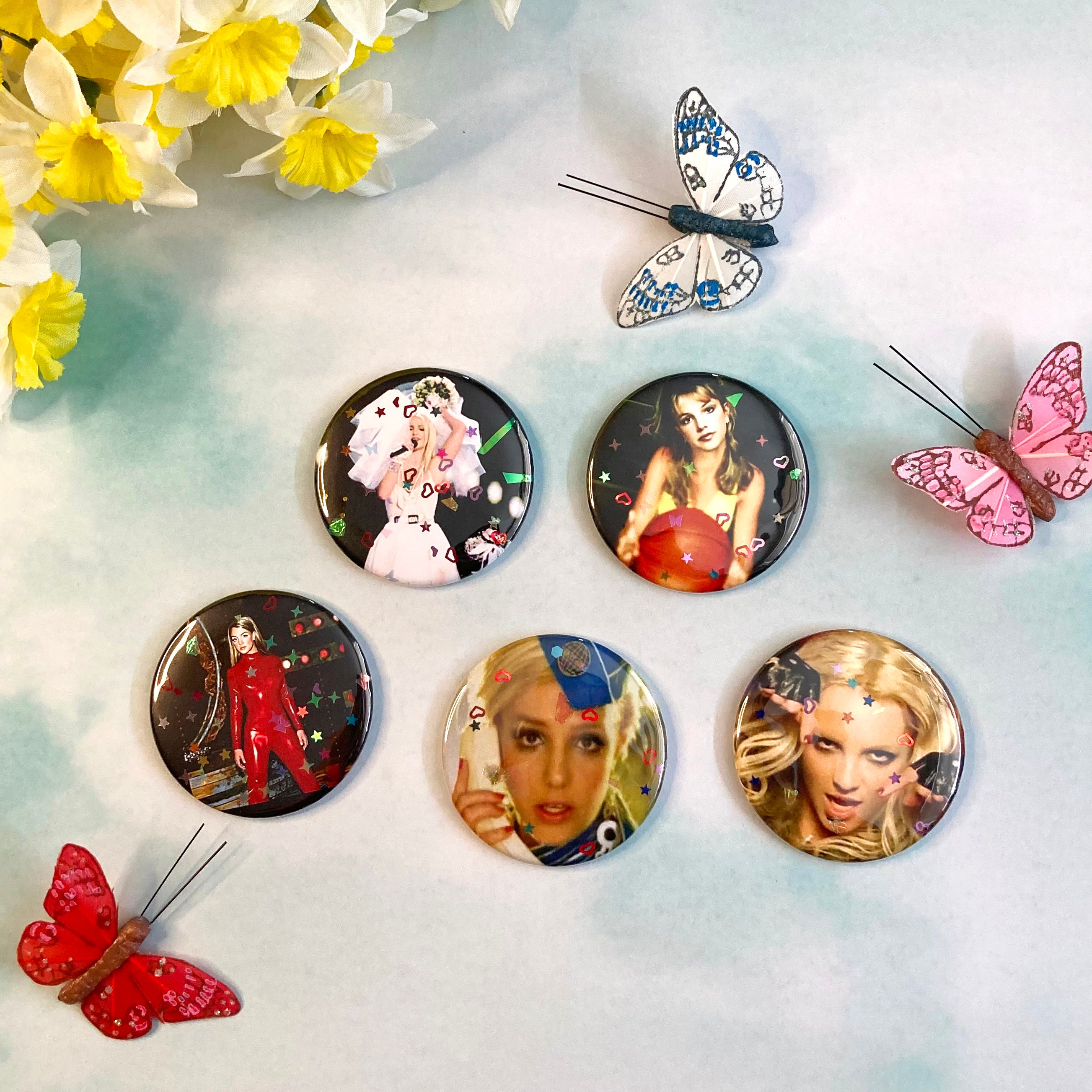 Britney Spears Glitter Button Collection 2.25 Pins | Etsy