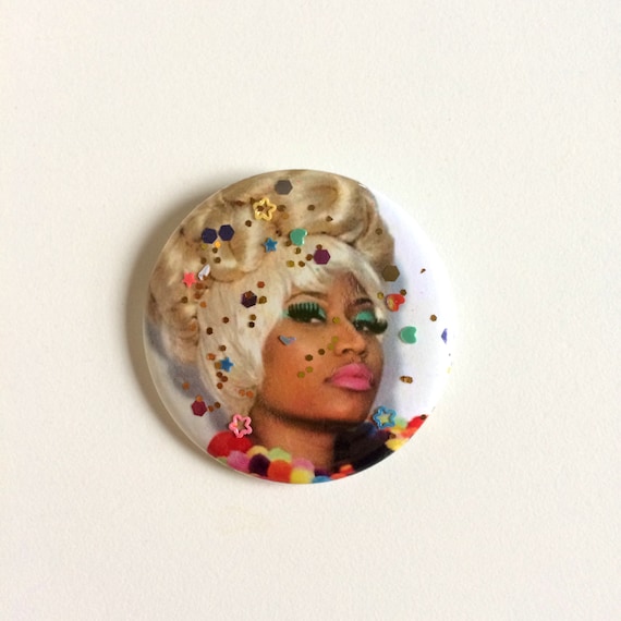 Nicky Minaj Glitter Button Handmade 2.25 Pinback - Etsy