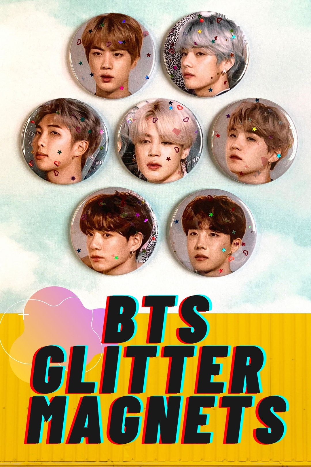 BTS Merch Kpop Magnets - BTS Refrigerator Magnet Set of 7 - 2.25