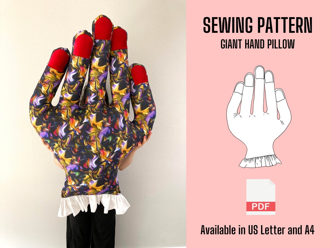 Hand Pillow Sewing Pattern PDF - Throw Pillow PDF Pattern - Digital ...