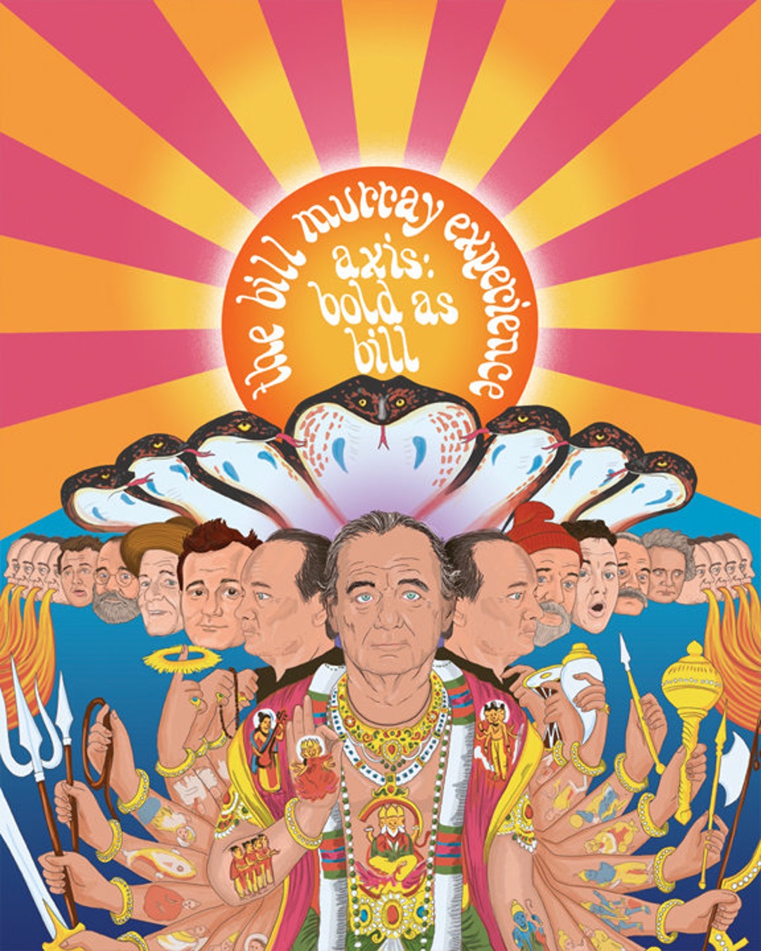 Bill Murray Poster - 16" X 20" - Bold as Bill - Jimi Hendrix ...