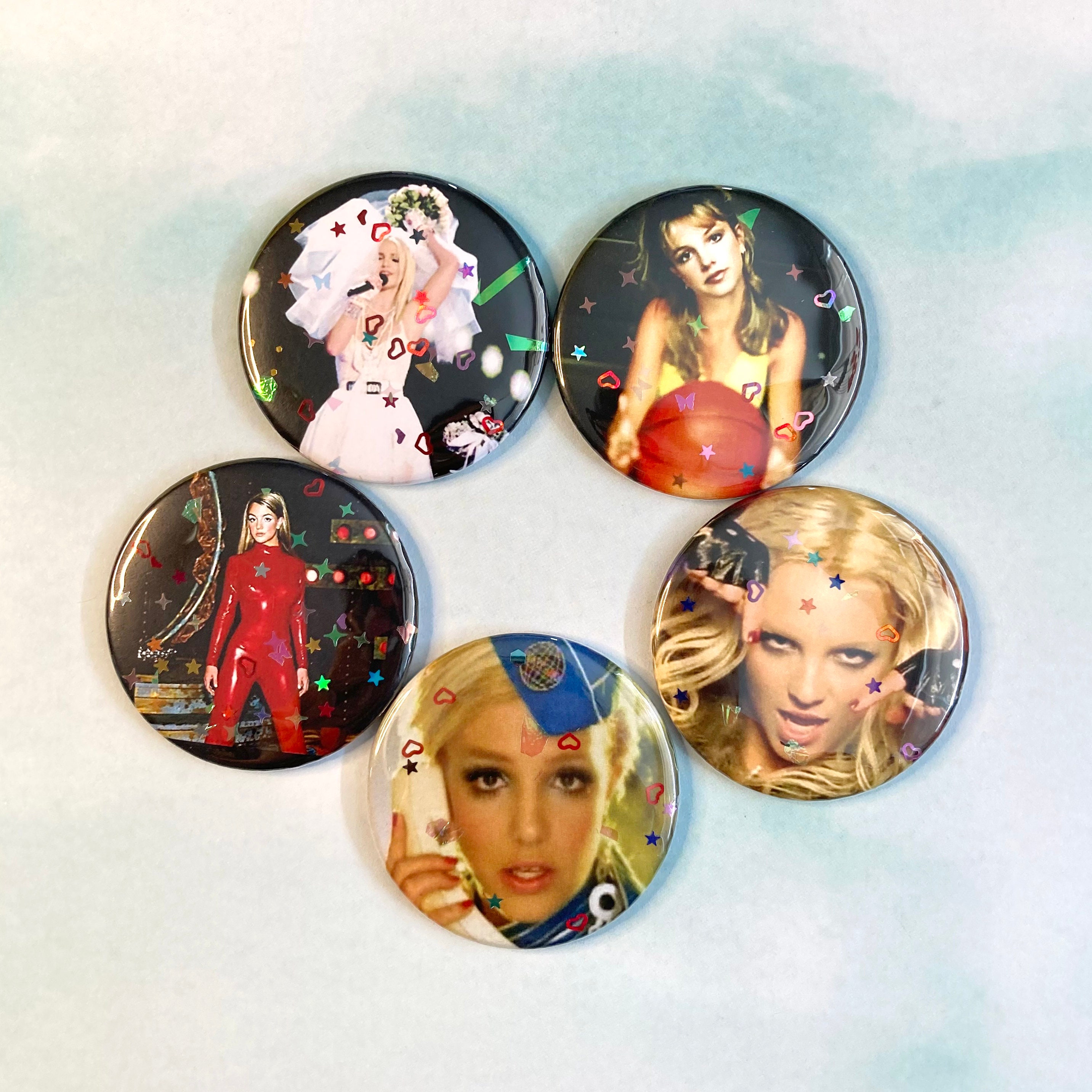 Britney Spears Glitter Button Collection 2.25 Pins | Etsy