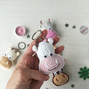 Crochet Pattern Keychain Cow, English PDF Instruction How to Do Little ...
