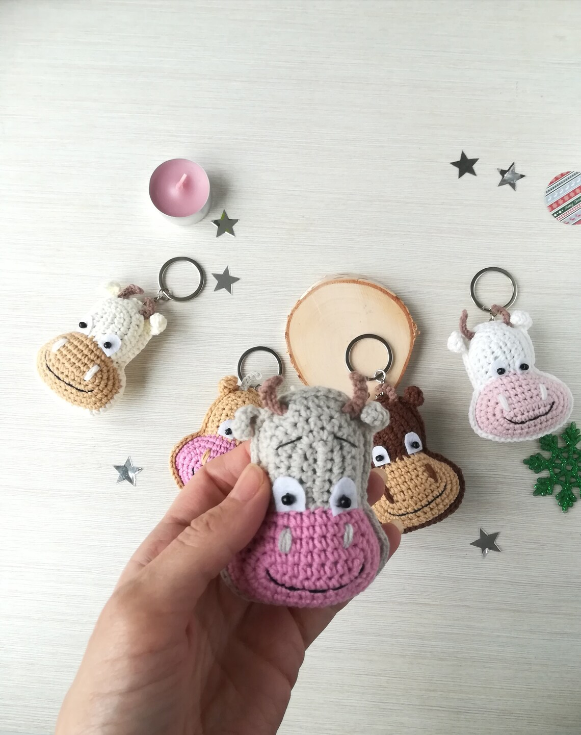 Crochet Pattern Keychain Cow English PDF Instruction How to - Etsy
