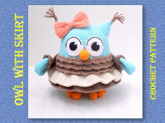Crochet Pattern Owl Toy Stuffed Bird Tutorial English PDF | Etsy