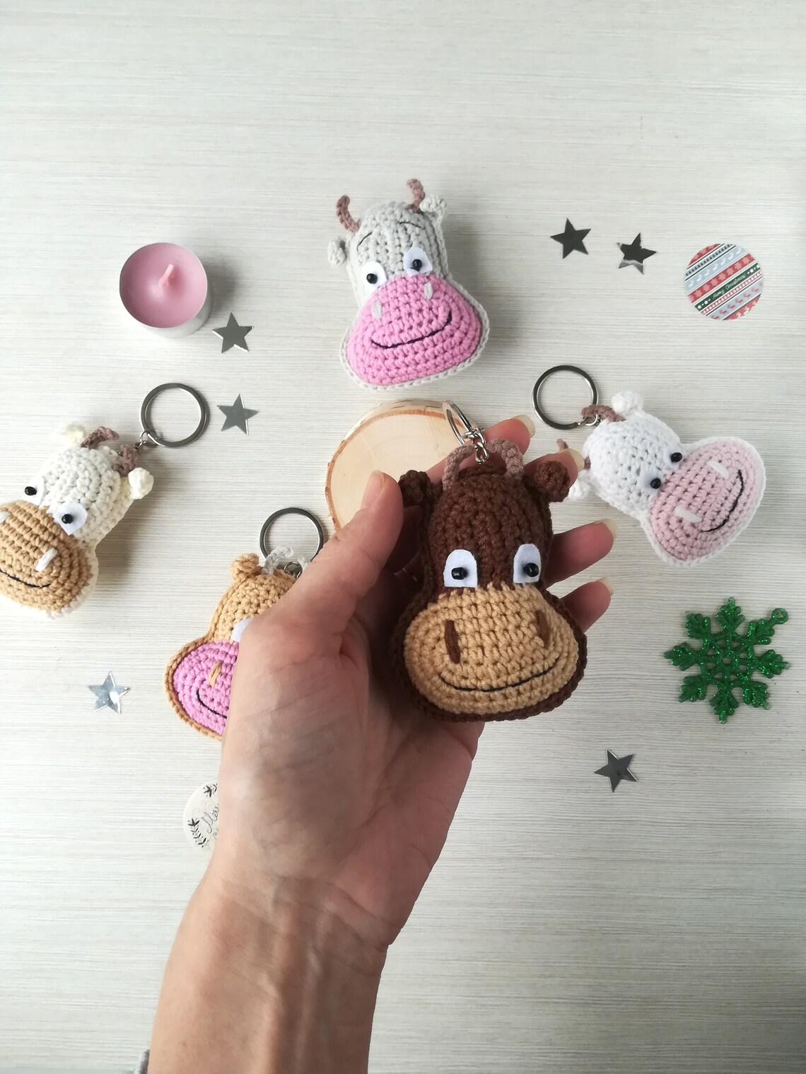 Crochet Pattern Keychain Cow English PDF Instruction How to - Etsy