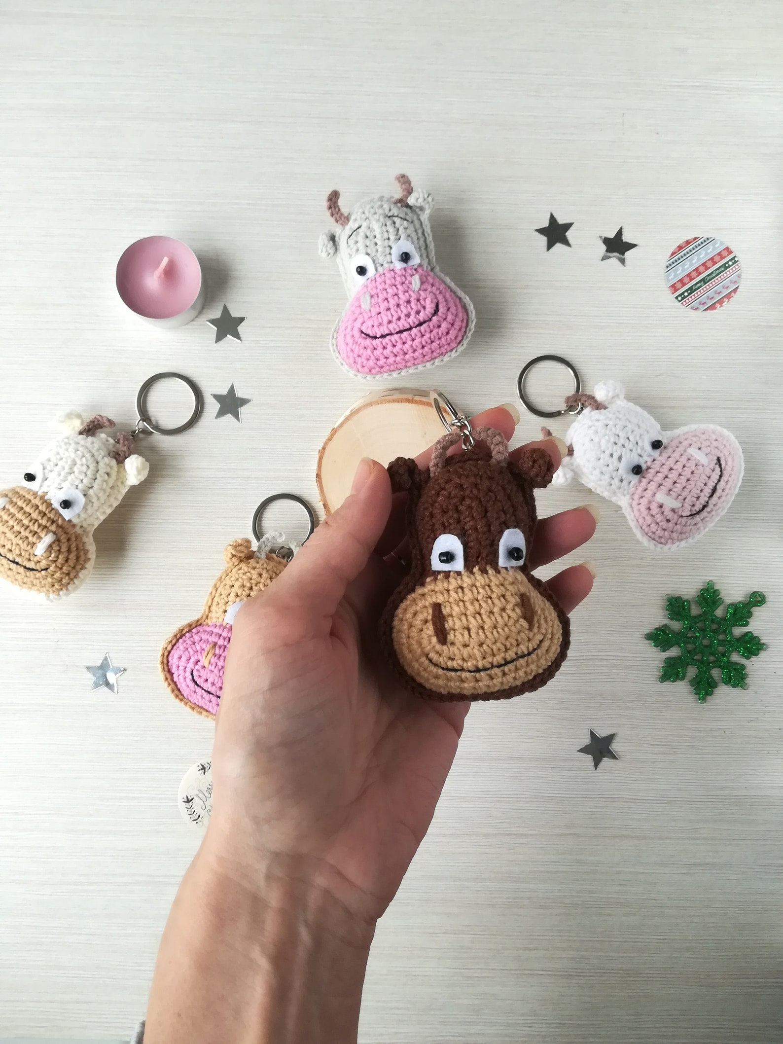 Crochet Pattern Keychain Cow English PDF Instruction How to - Etsy