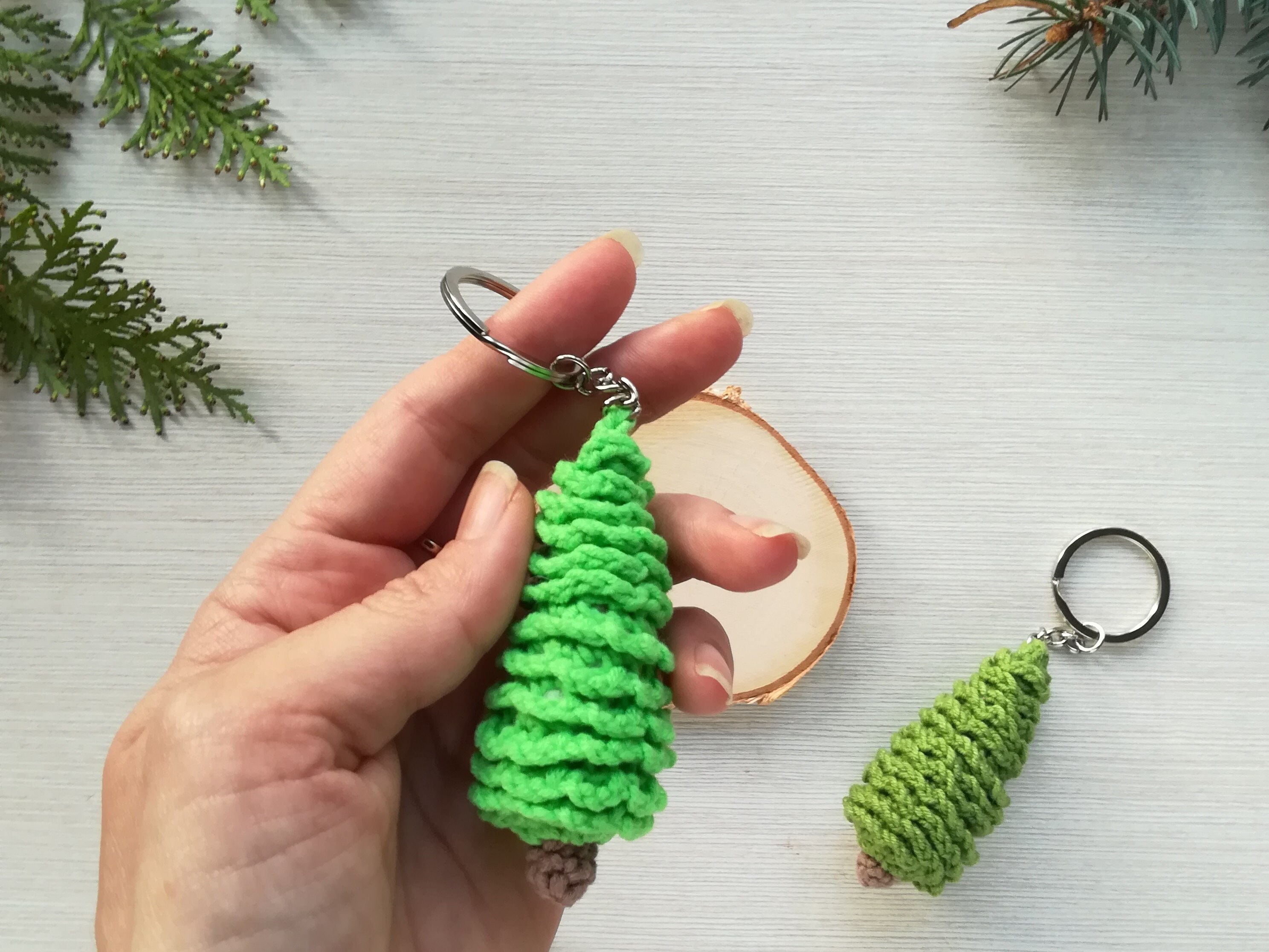 No Sew Crochet Pattern Keychain Christmas Tree, English PDF Instruction ...