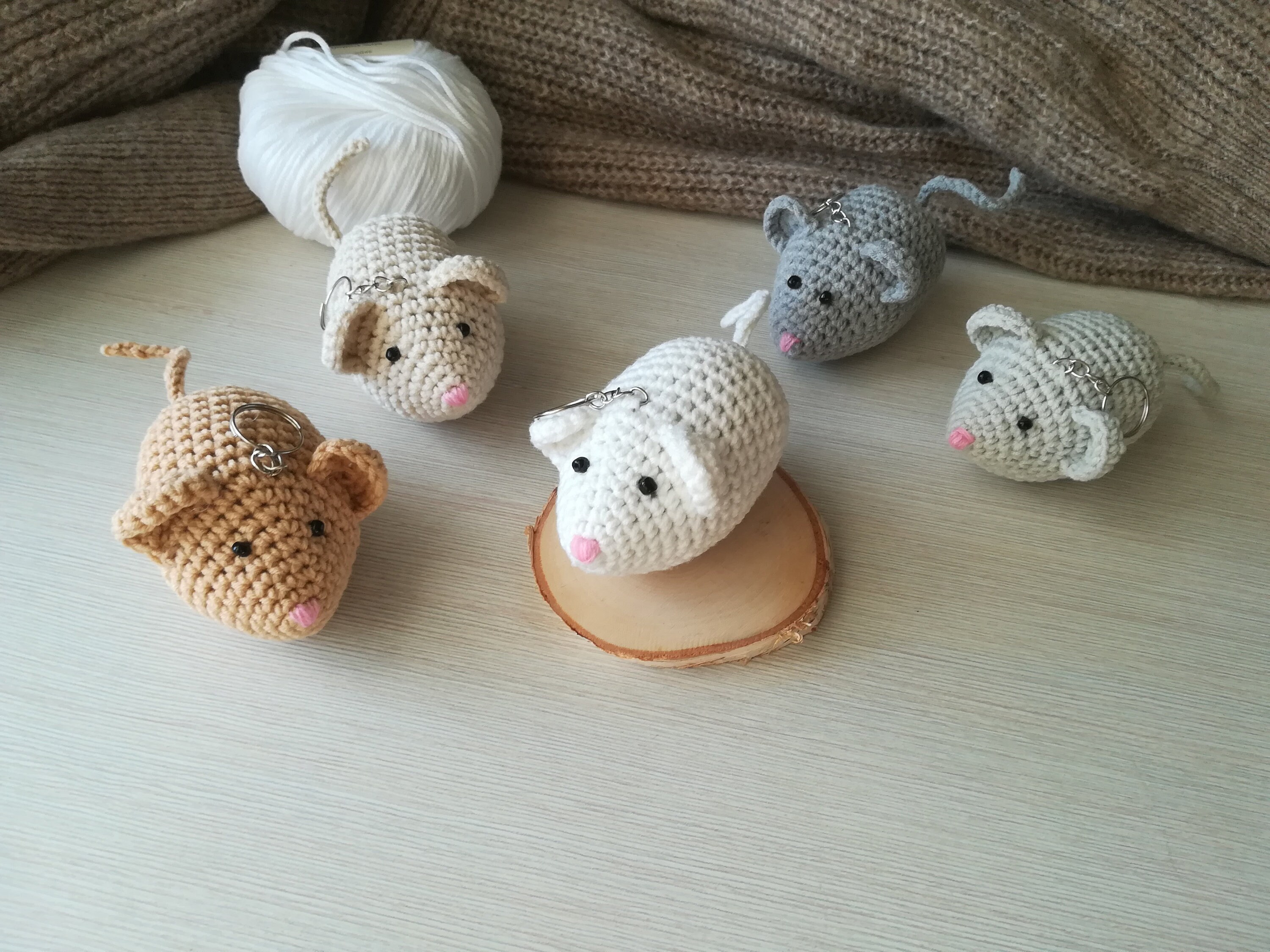 Crochet Pattern Keychain Mouse English PDF Instruction How to | Etsy