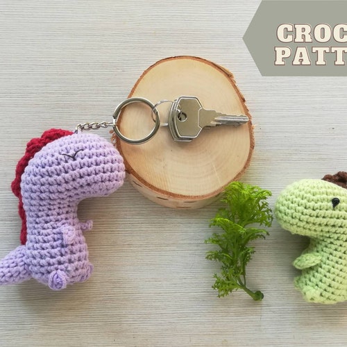 Crochet Keychains Pattern 4 Little Dinosaurs as Fun Gift Easy - Etsy