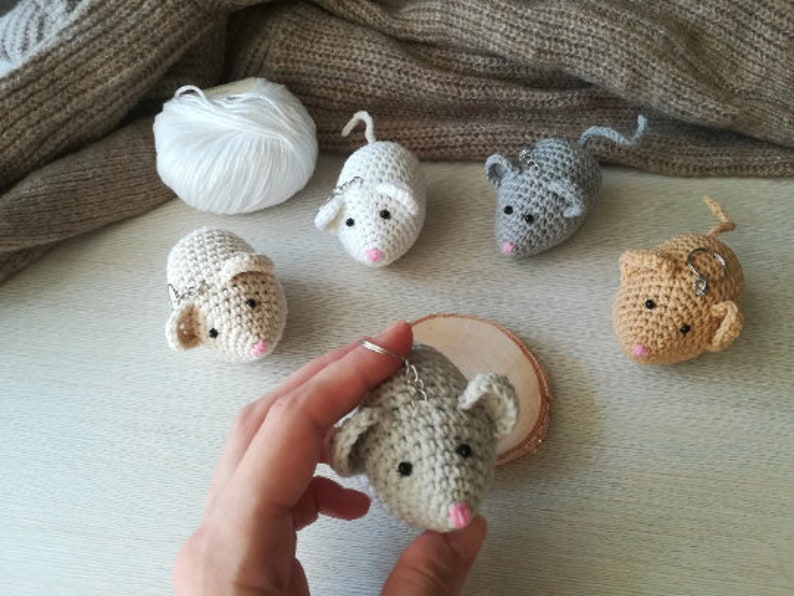 Animal Keychain Mouse as Little Gift Small Decorative Toy as - Etsy