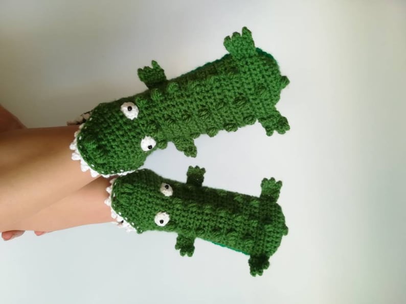 Crocodile Home Slippers as Gift for Kids, Alligator Socks Eating Your ...