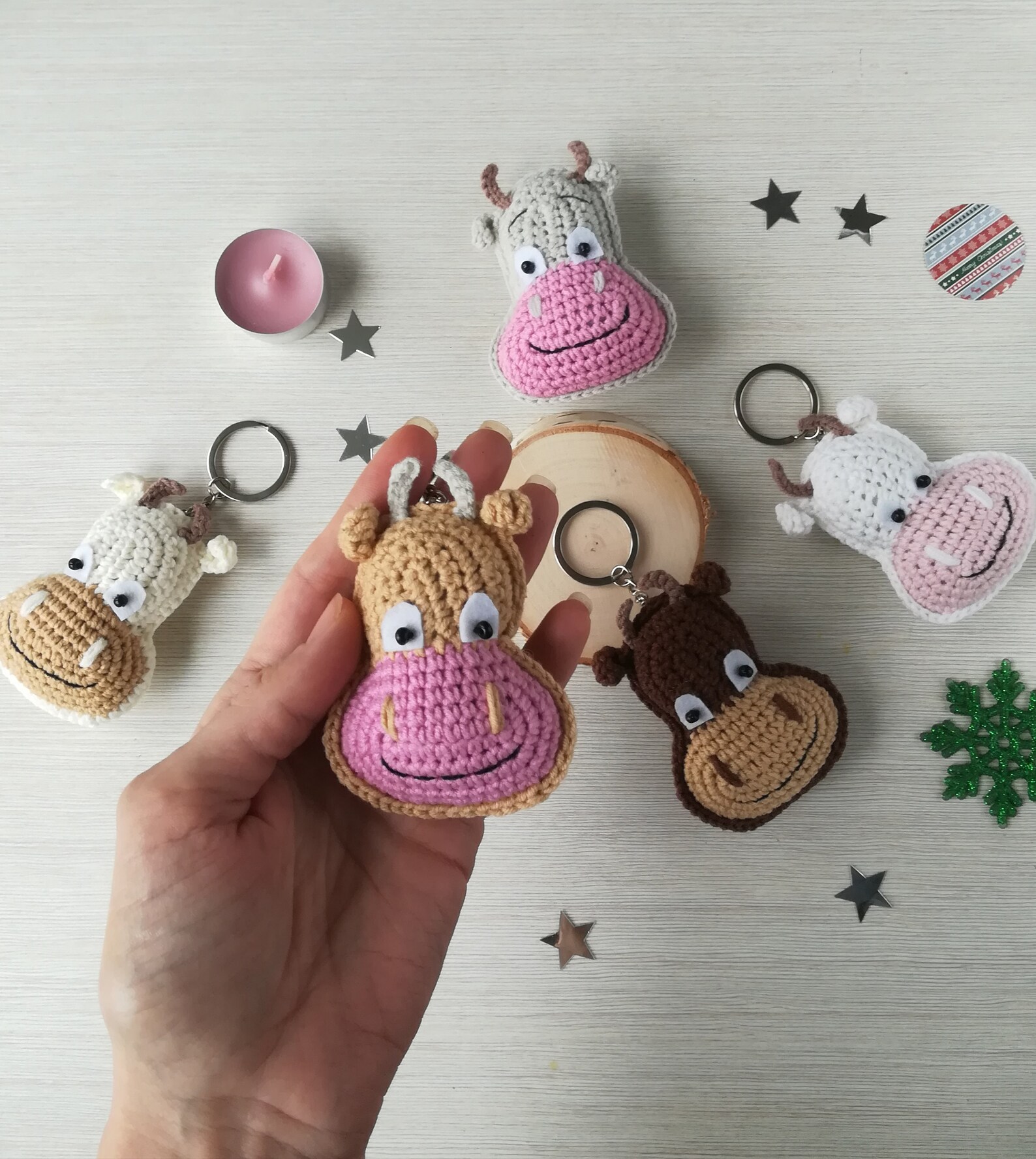 Crochet Pattern Keychain Cow English PDF Instruction How to - Etsy