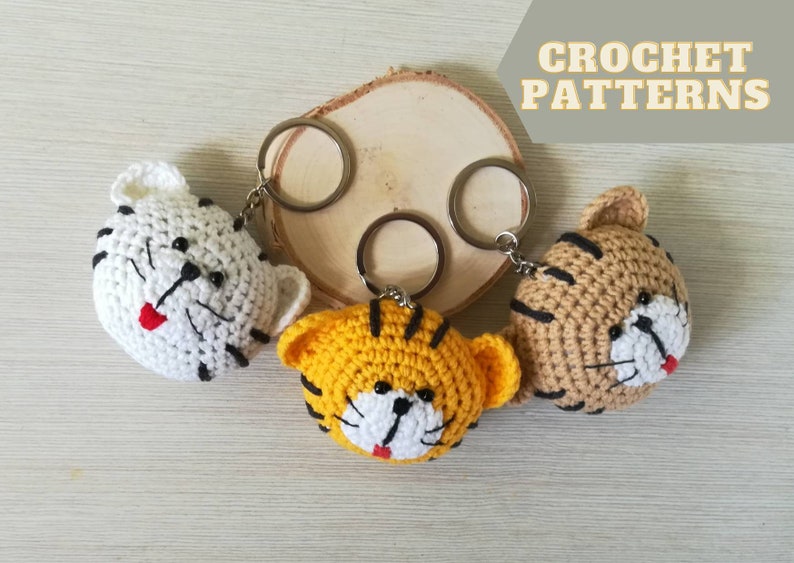 Crochet Pattern Keychain Tiger English PDF Instruction How to - Etsy