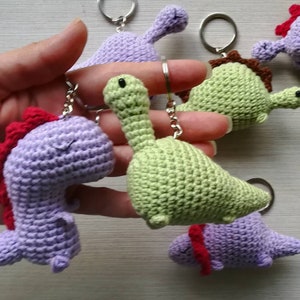 Crochet Keychains Pattern 4 Little Dinosaurs as Fun Gift, Easy Cute ...