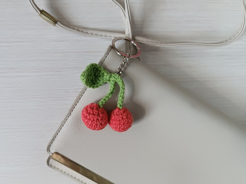 Crochet No-sew Pattern Cherry Keychain, English PDF Instruction ...