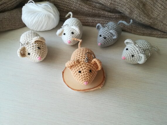 Animal Keychain Mouse as Little Gift Small Decorative Toy as | Etsy