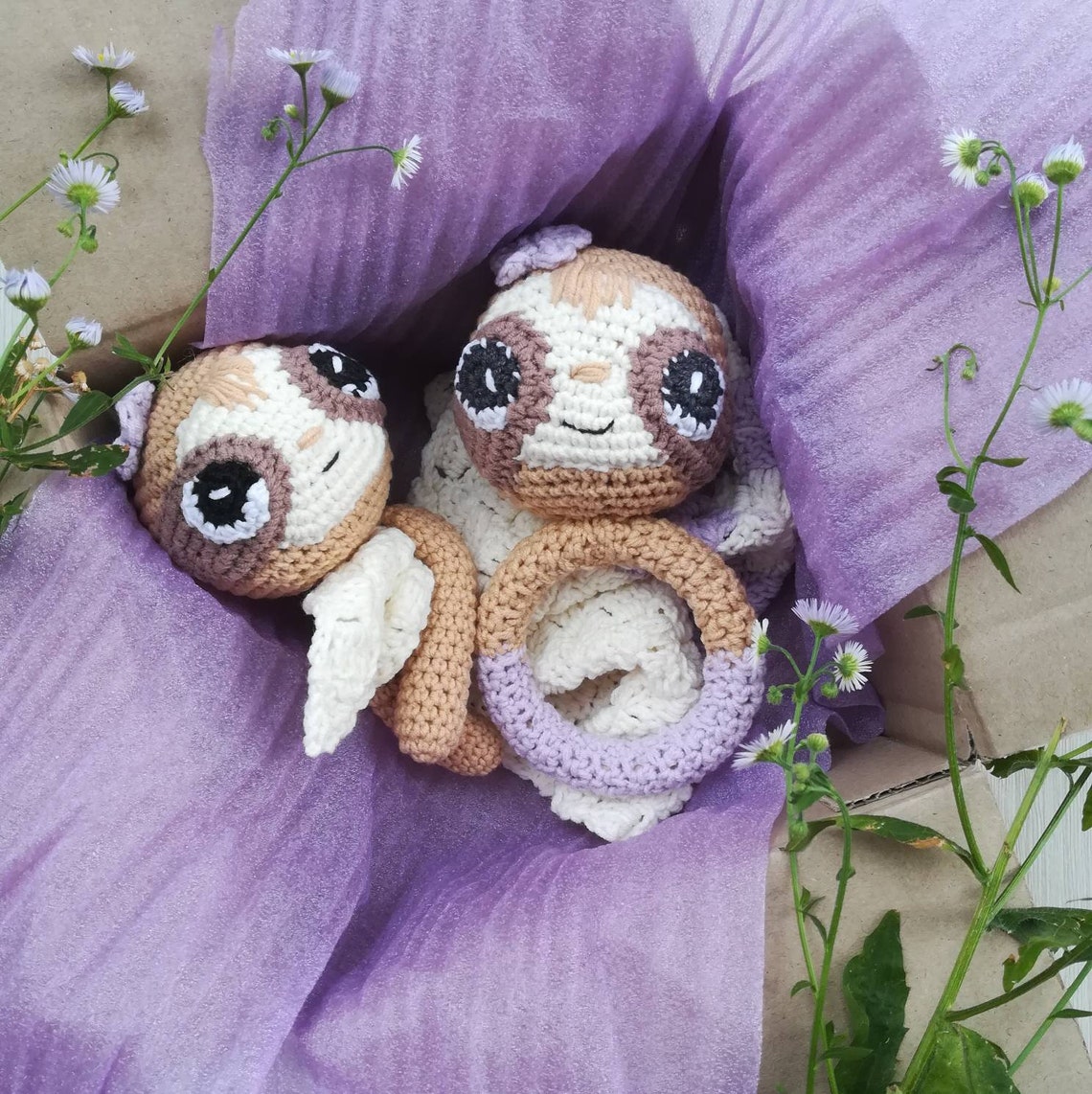 Crochet Pattern First Toy Sloth as Baby Shower Gift, DIY Cotton Jungle ...