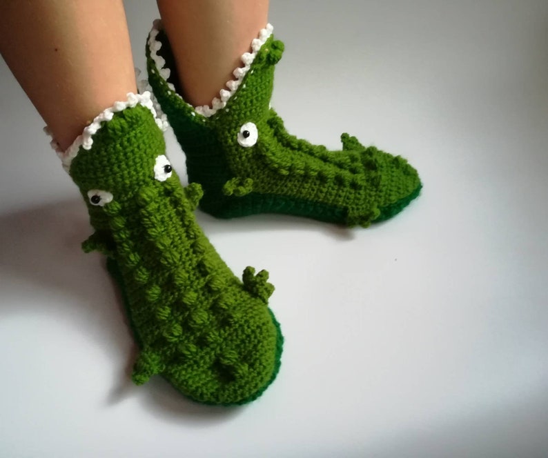 Crocodile Home Slippers as Gift for Kids, Alligator Socks Eating Your ...