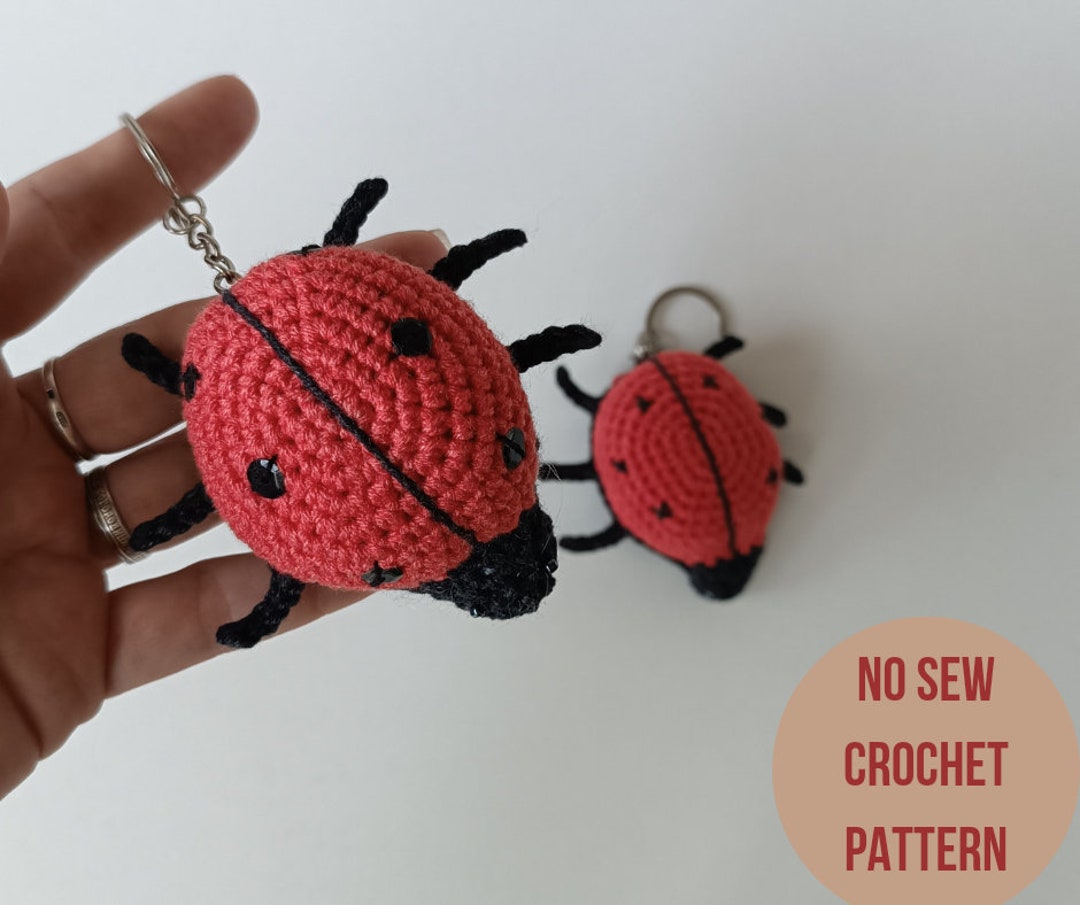 No-sew Crochet Pattern Keychain Ladybug, English PDF Instruction How to ...