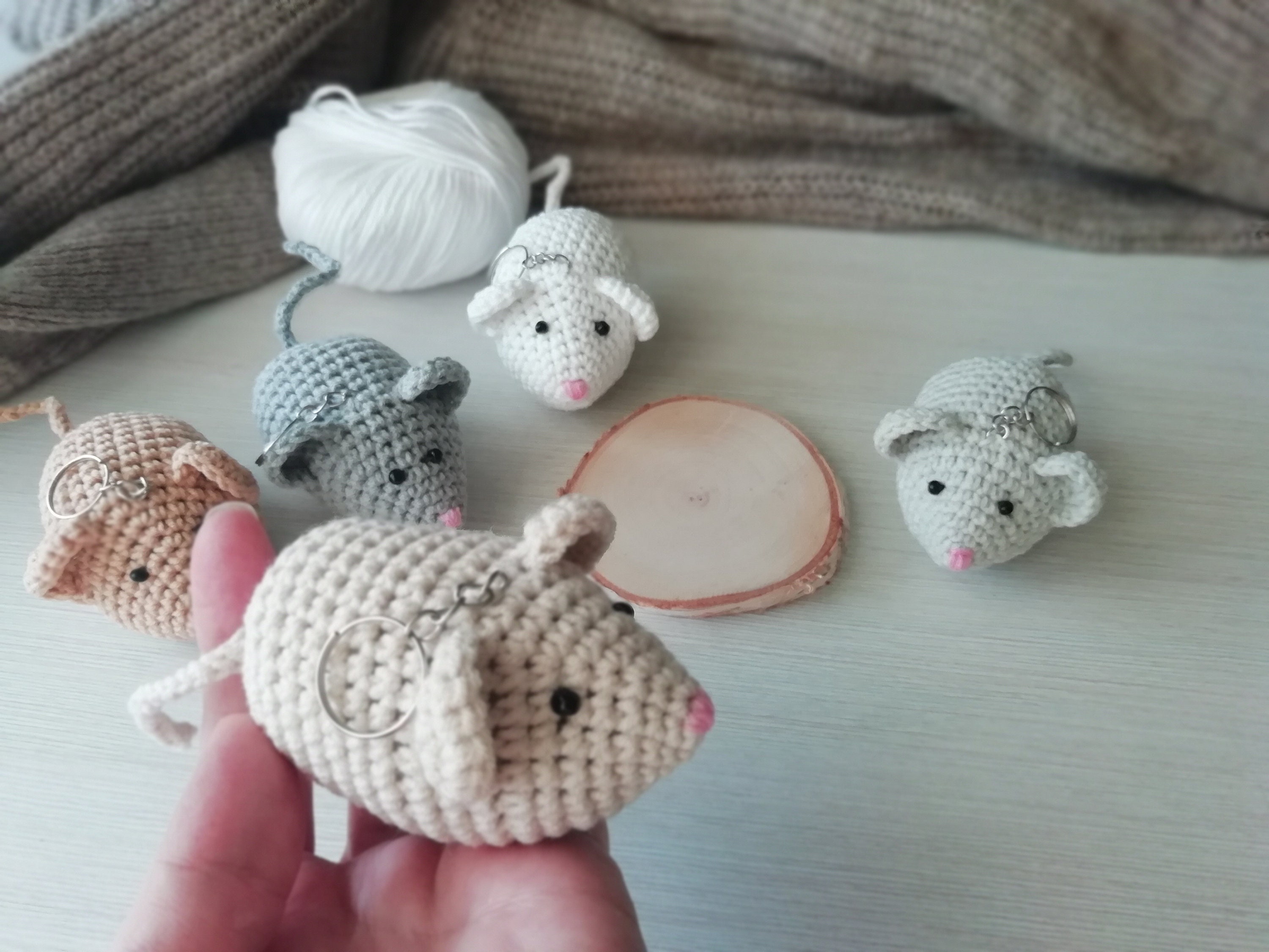 Crochet Pattern Keychain Mouse English PDF Instruction How to | Etsy