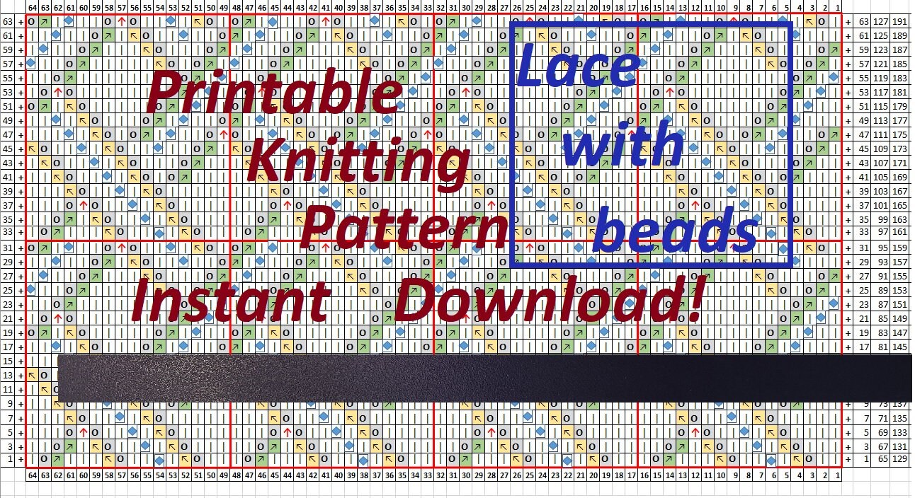 Instant Download Knitting Pattern Printable Color Chart for an Easier ...