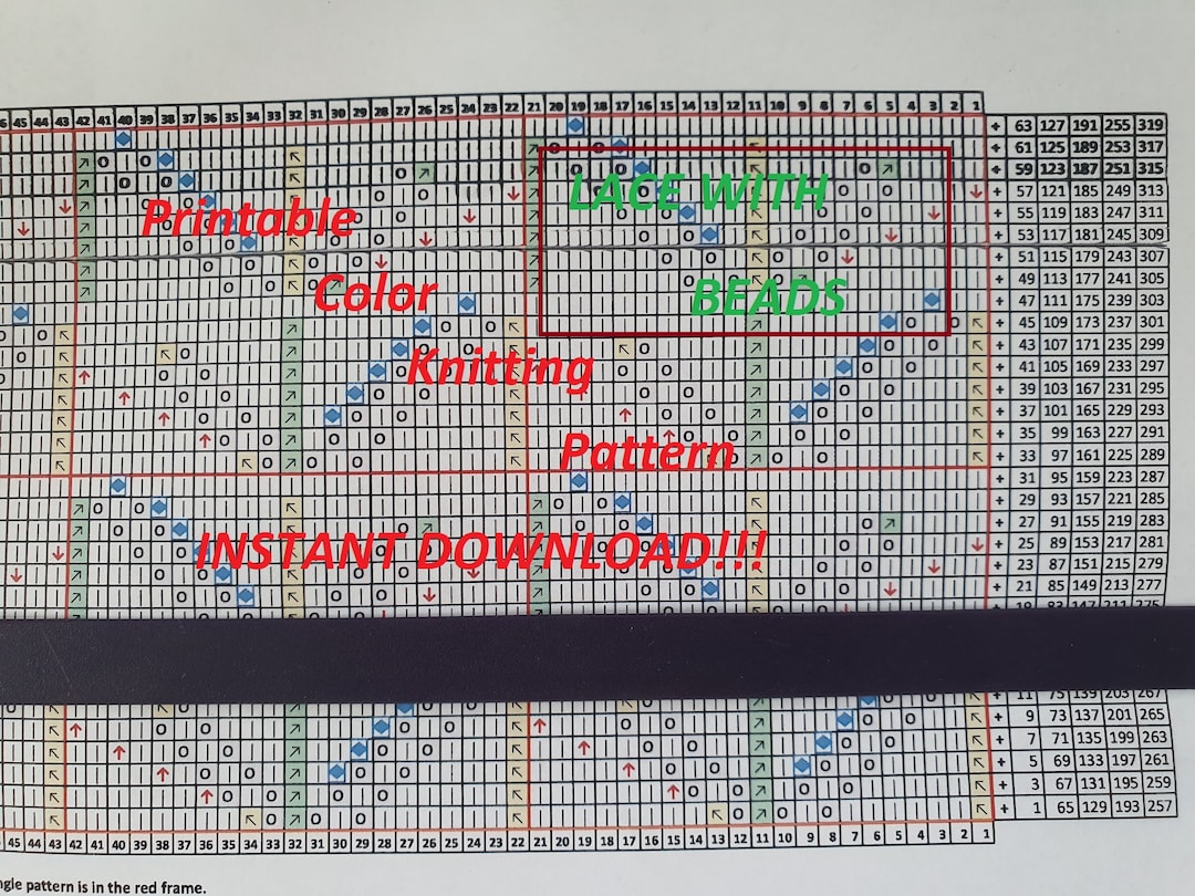 Instant Download Knitting Pattern - Printable Color Chart for an Easier ...