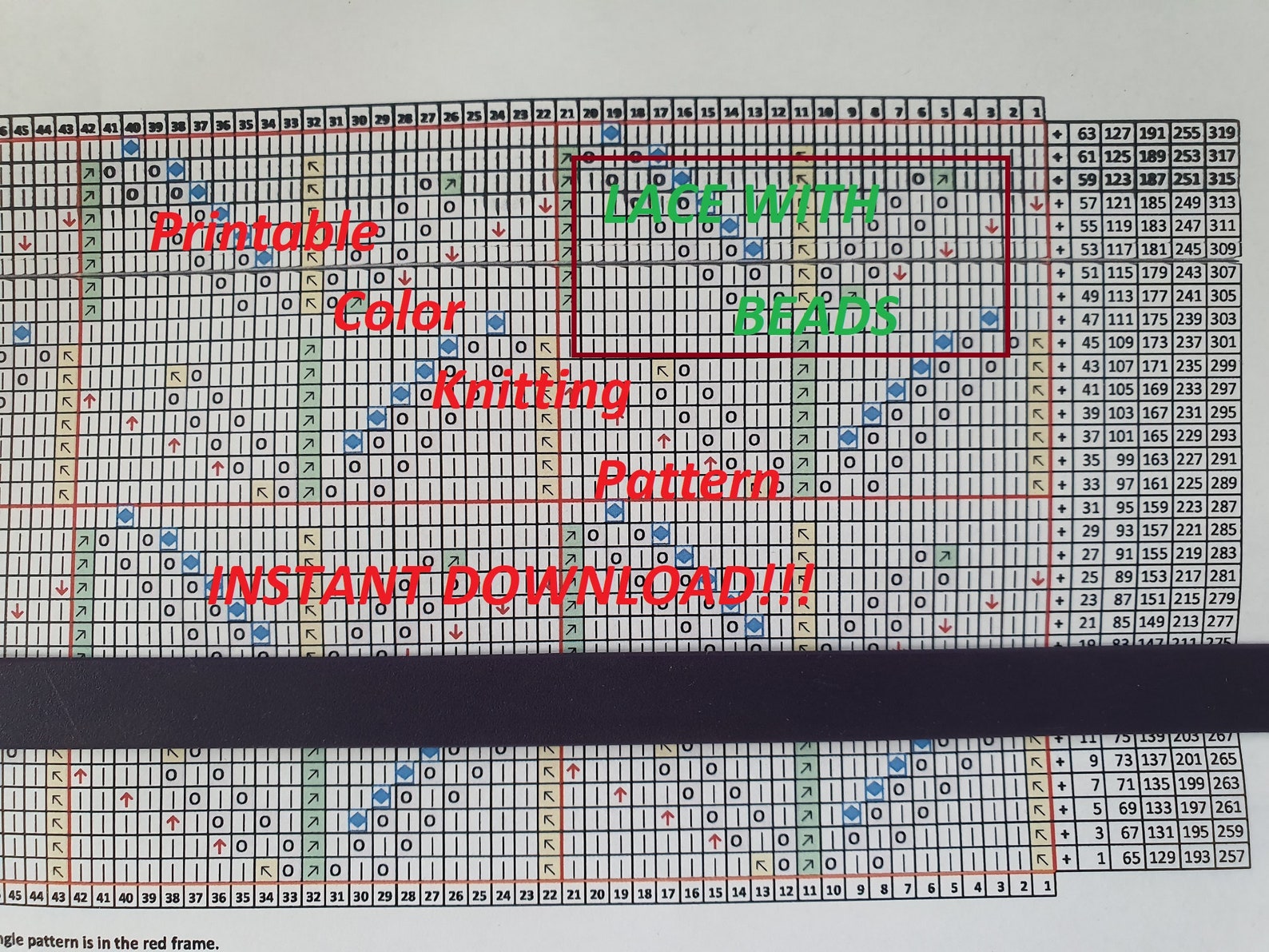 Instant Download Knitting Pattern - Printable Color Chart for an Easier ...