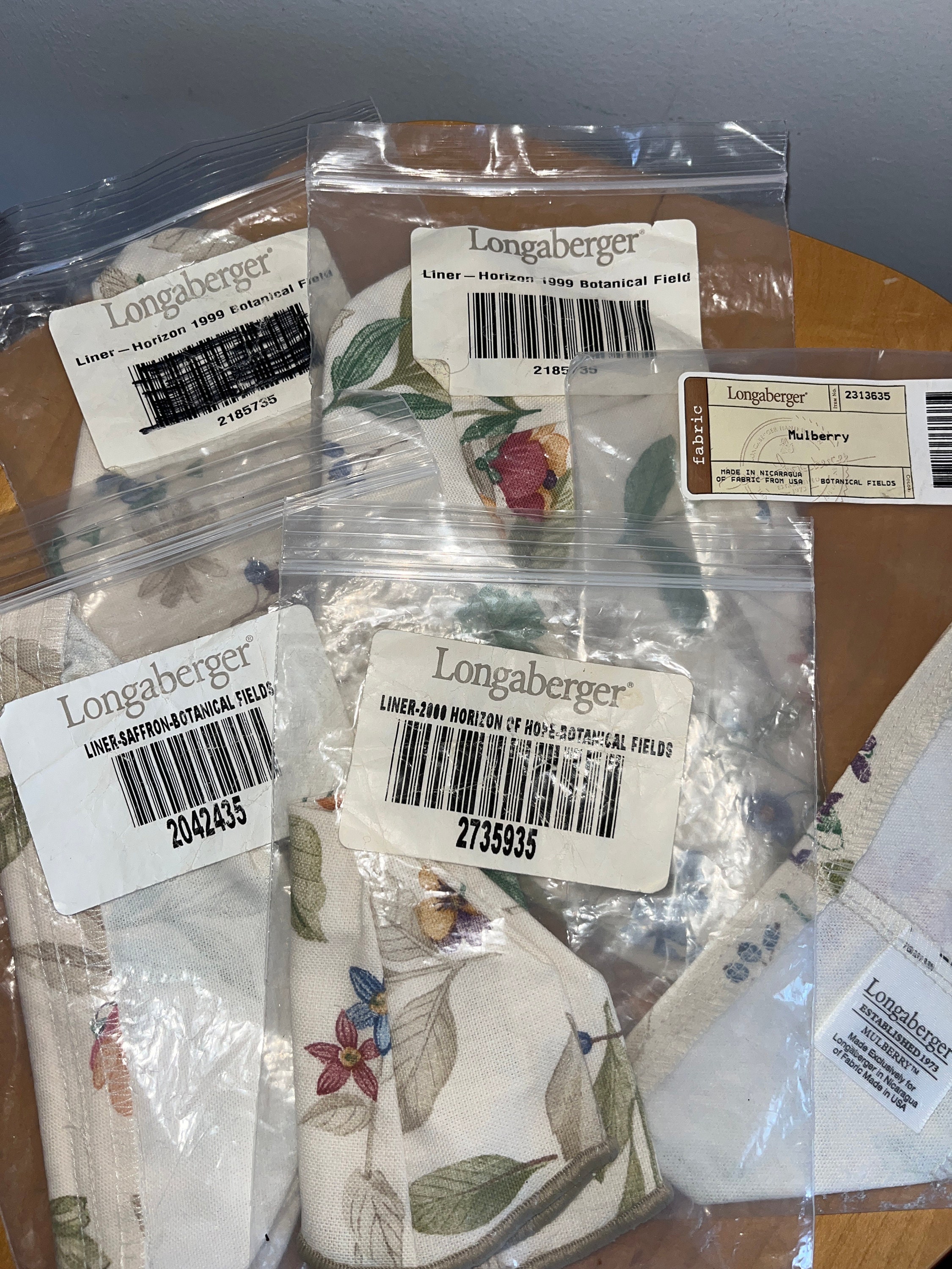 Longaberger Botanical Gardens Liners 5 Total - Etsy