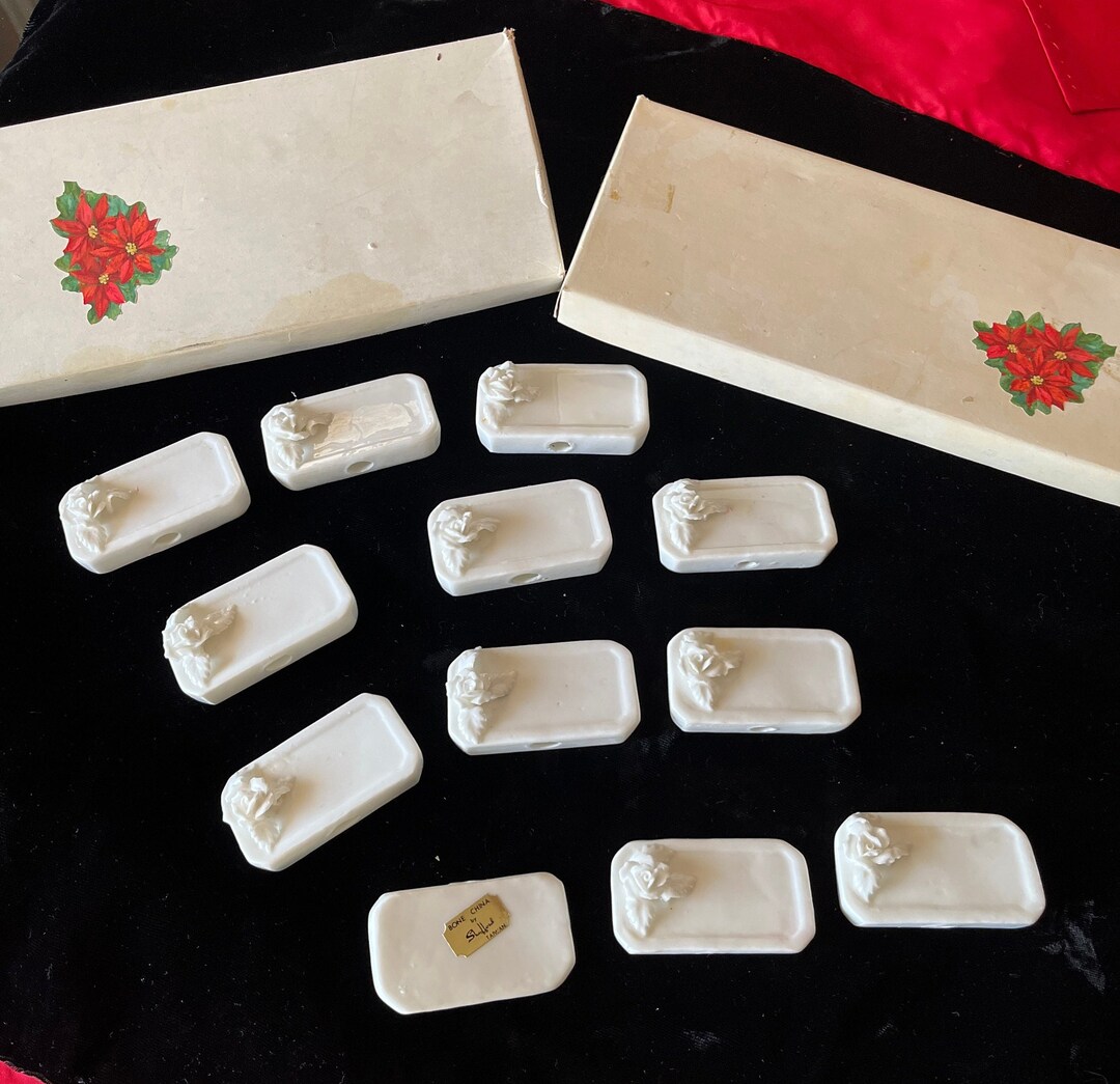 Bone China Shafford 12 White Place Cards - Etsy