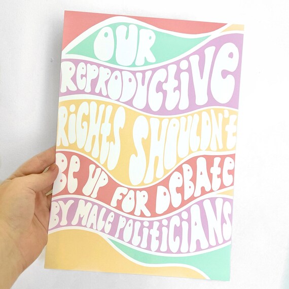 Feminist Quote Art Print Pro Choice Wall Art 70s Hippie Etsy