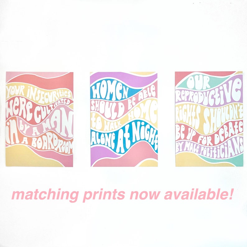 Feminist Quote Art Print 70s Hippie Style Feminist Wall Art Etsy