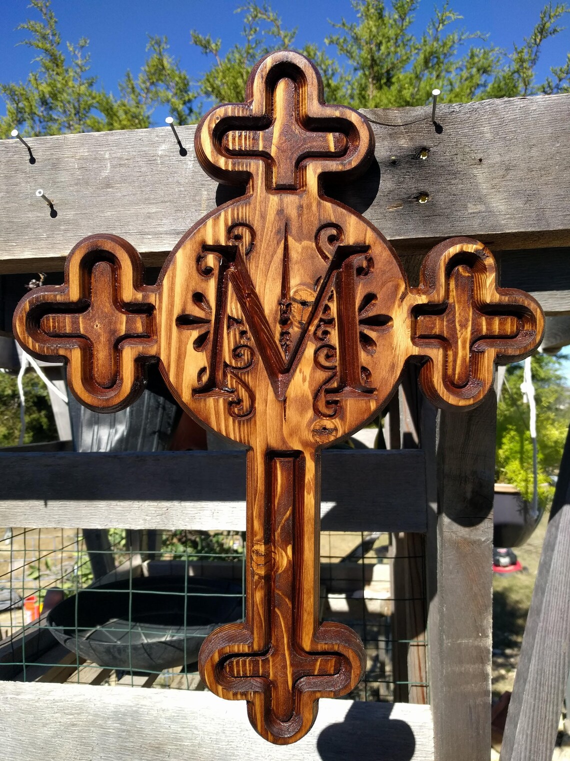 Custom Carved Cross With Any Letter - Etsy