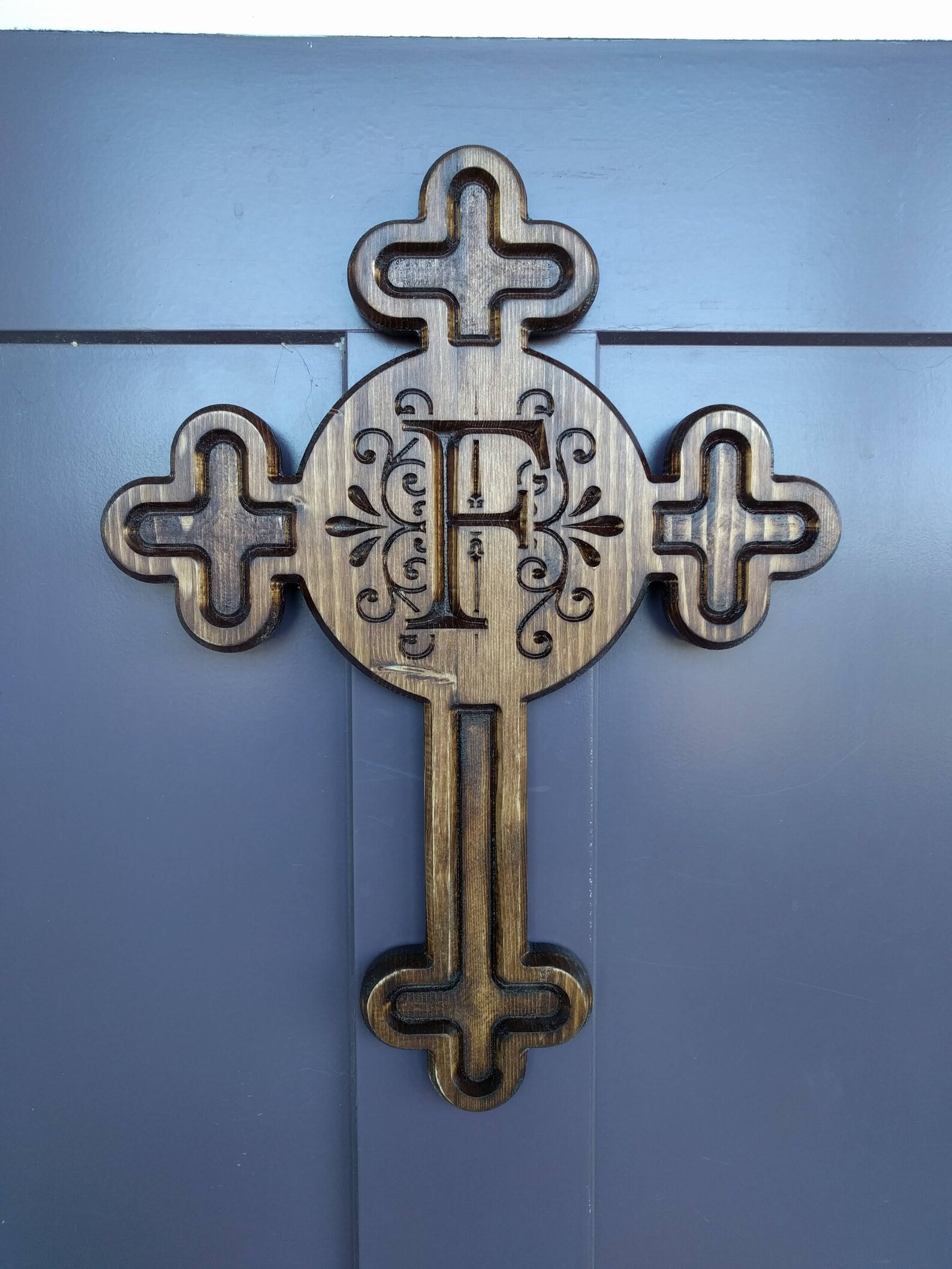 Custom Carved Cross With Any Letter - Etsy