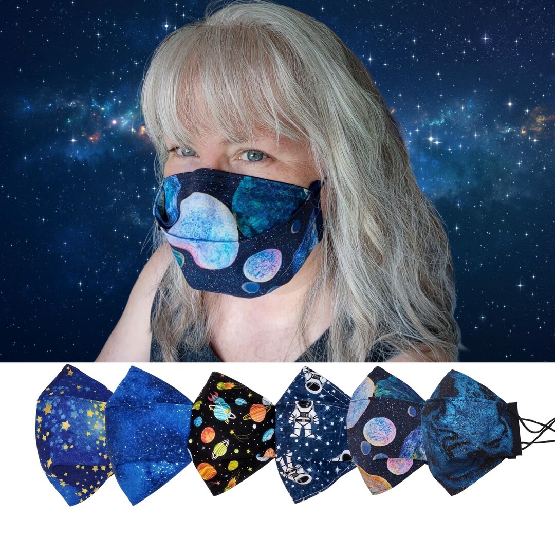 3D Space Face Mask Adjustable Washable Cotton Mask With Nose - Etsy