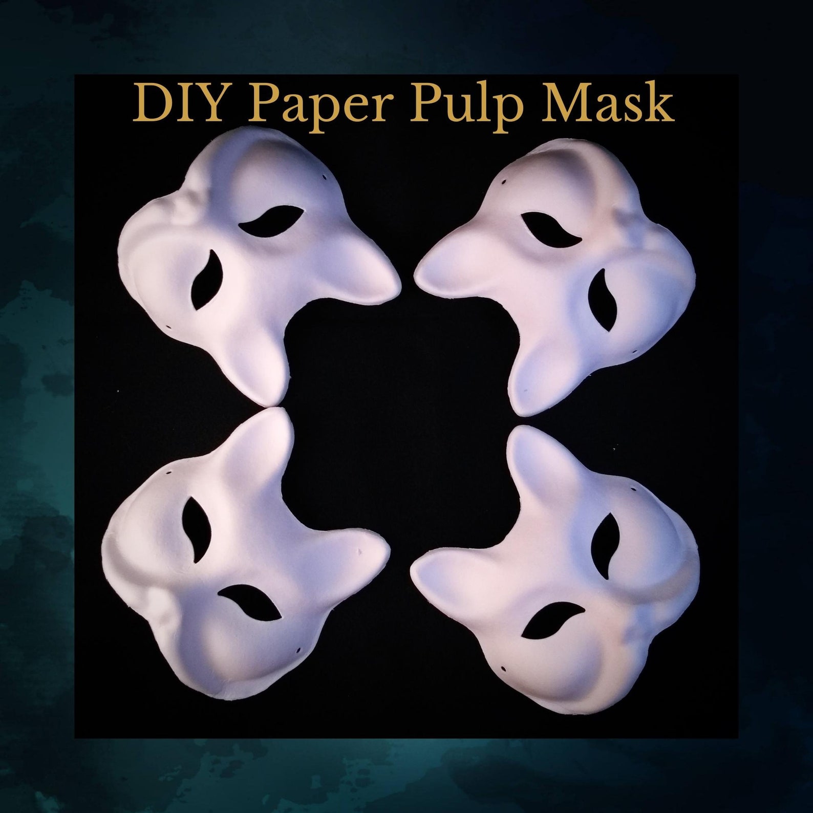 Blank Japanese Fox Styled Paper Pulp Masquerade Mask DIY - Etsy
