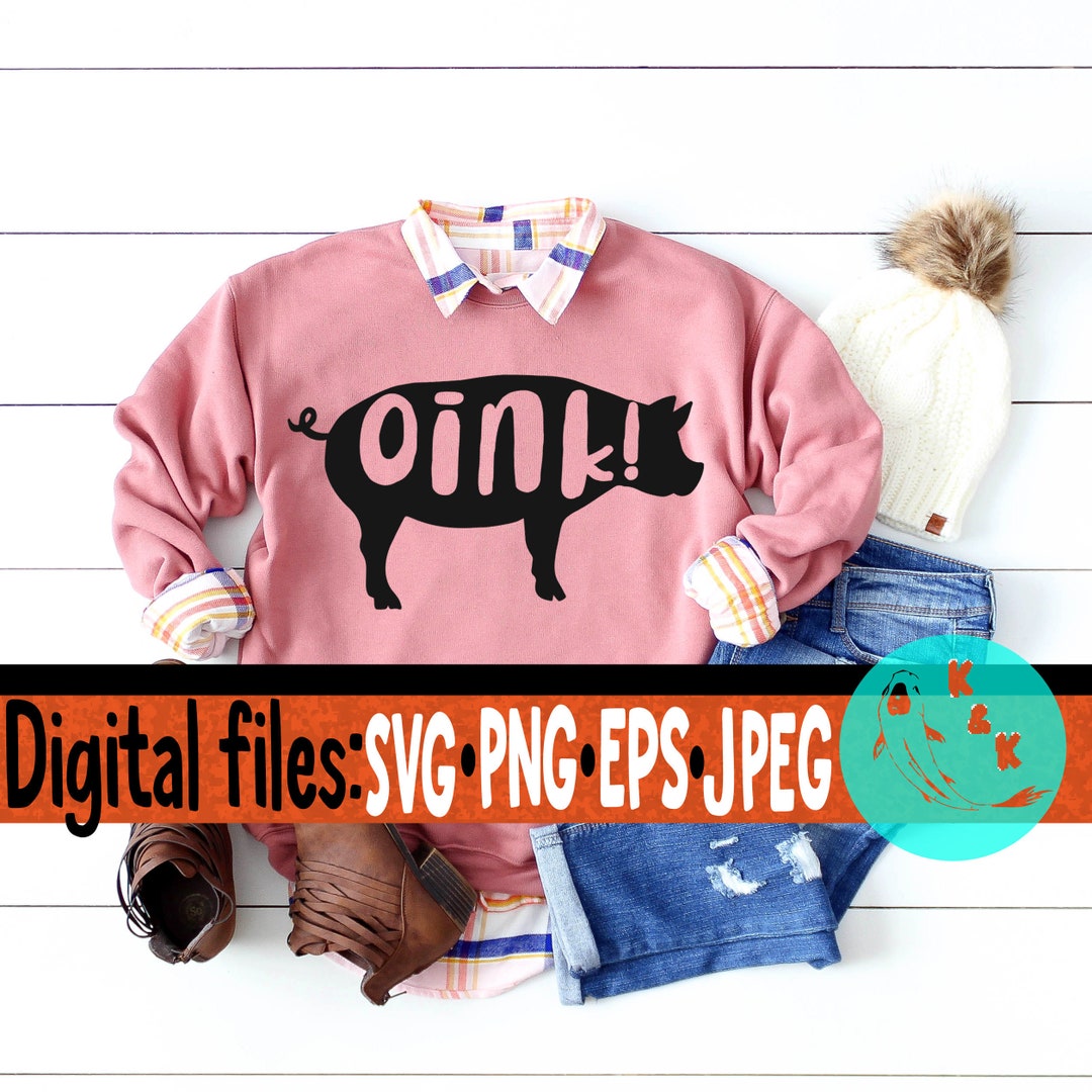 Oink Pig SVG: Funny Farm Animal Design (digital Files) - Etsy