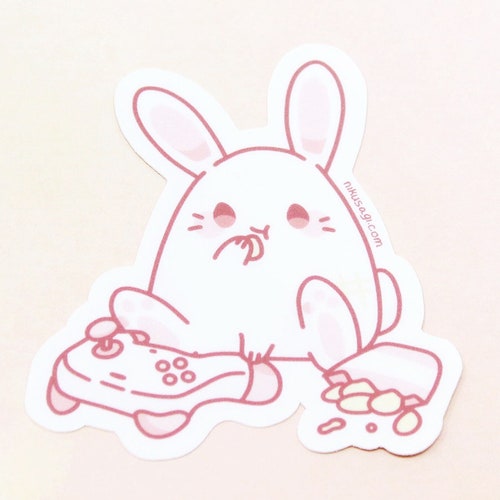 Cute Gaming Bunny Sticker 3 Kawaii Gamer Girl Laptop - Etsy