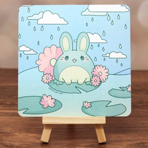 Rainy Day Cardstock Print | 5x5 | Rabbit Illustration, Unique Animal ...