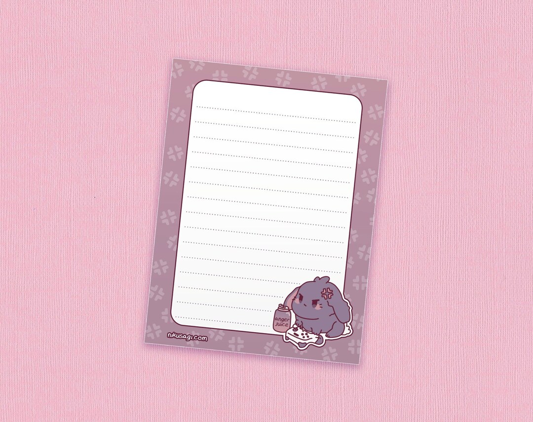 Angry Gaming Rabbit Notepad | Cute Office Supplies, Desk Accessories ...