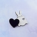 Ghost Heart Wood Pin Set 1.3 & 0.7 Kawaii Rabbit Lapel Pin, Cute Bunny ...