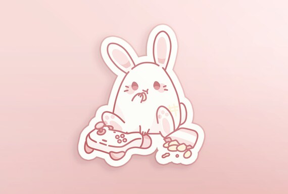 Cute Gaming Bunny Sticker 3 Kawaii Gamer Girl Laptop | Etsy